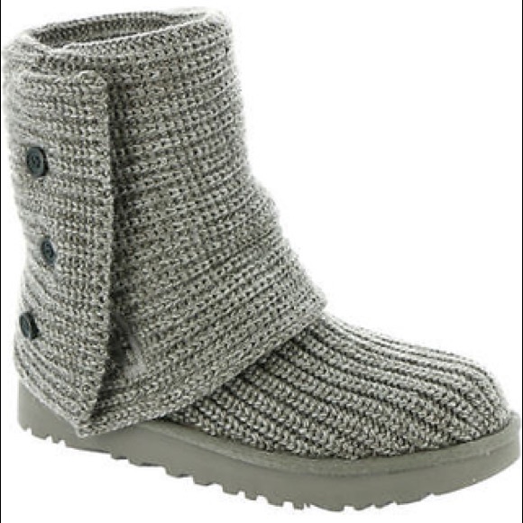 UGG | Shoes | Ugg Classic Grey Knit Boots | Poshmark